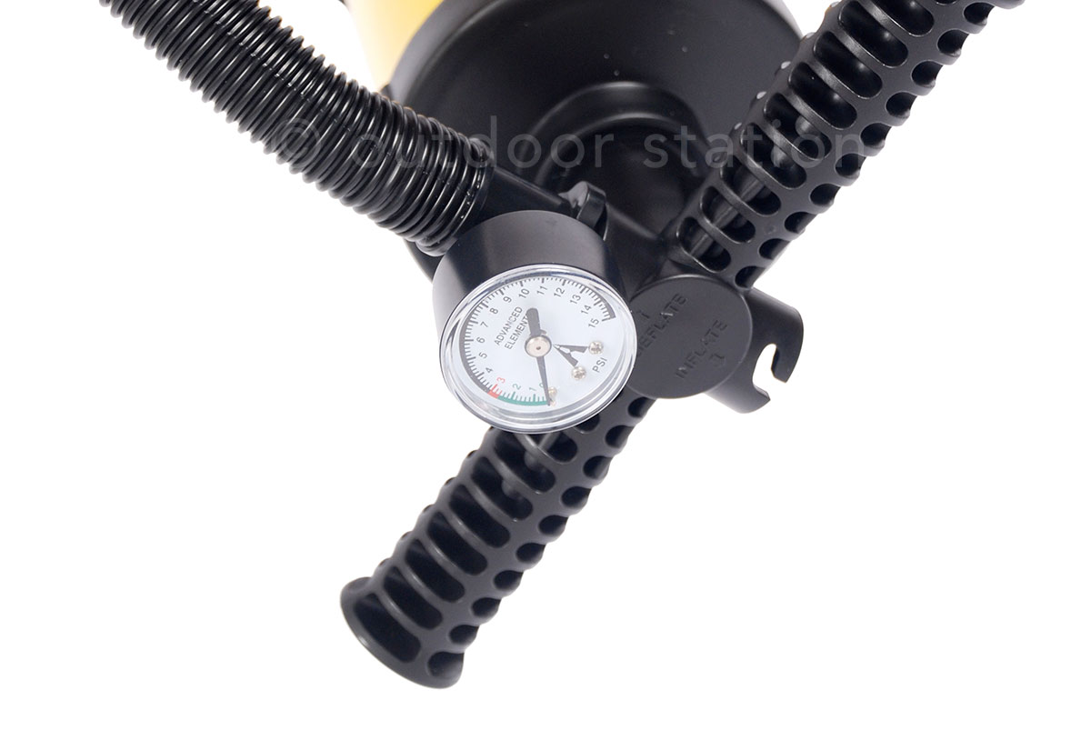 Advanced Elements double-action hand pump with pressure gauge