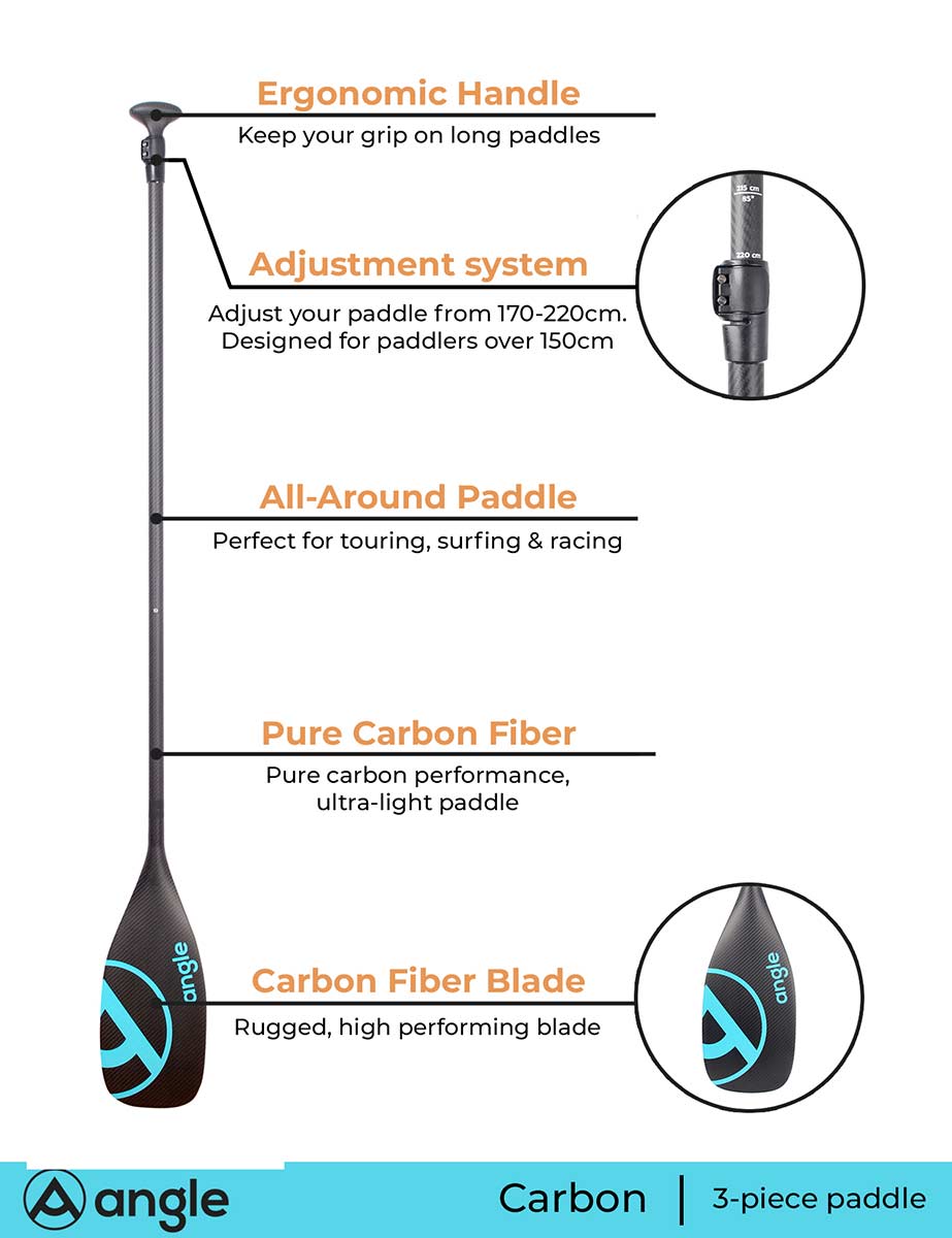 Angle carbon sup paddle PERFORMANCE7 3-piece