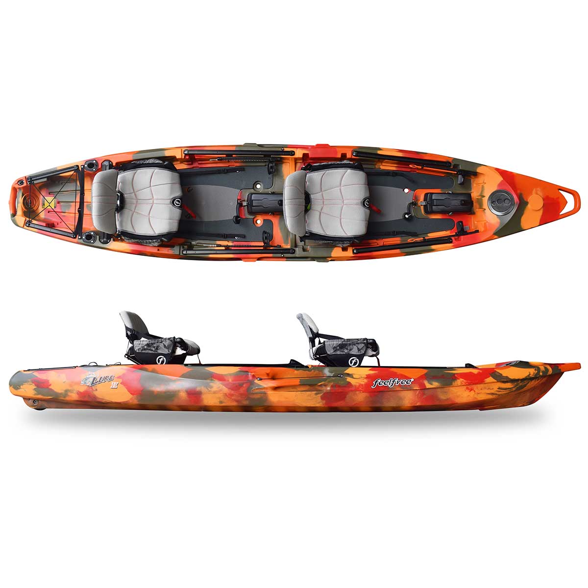 Fishing kayak Feelfree Lure II Tandem OD ready orange camo