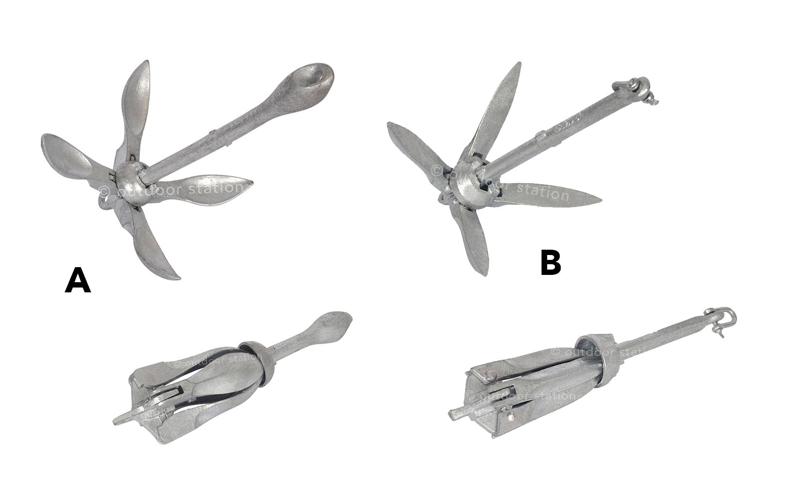 Folding anchor for small craft and dinghies 1,4 - 1.5 kg