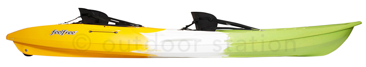Recreational double sit on top kayak Feelfree Gemini melon