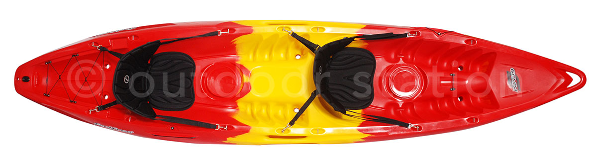 Recreational double sit on top kayak Feelfree Gemini Lava Rental