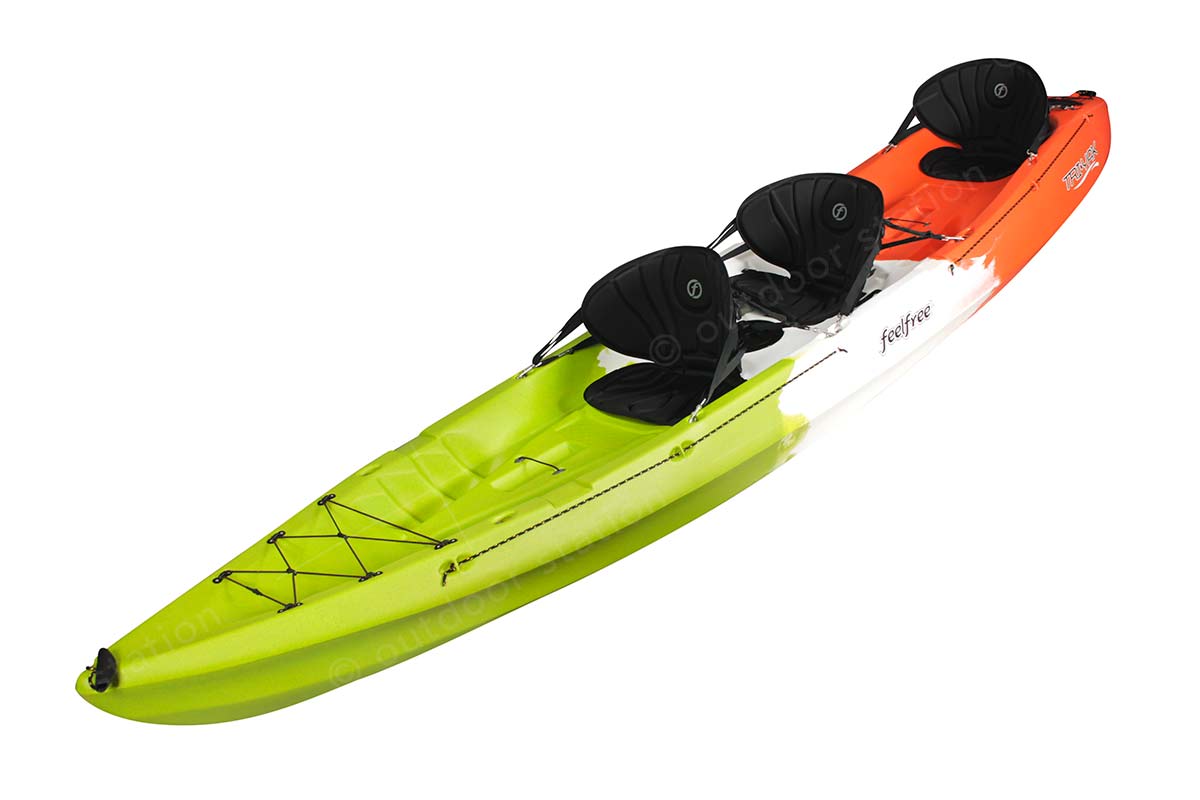 Recreational triple sit on top kayak Feelfree Triyak tropical