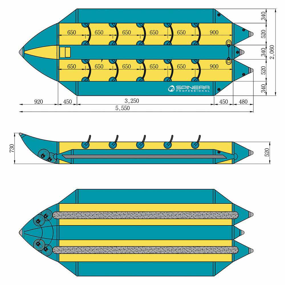 Spinera inflatable towable tube Double Multirider HD 2x5