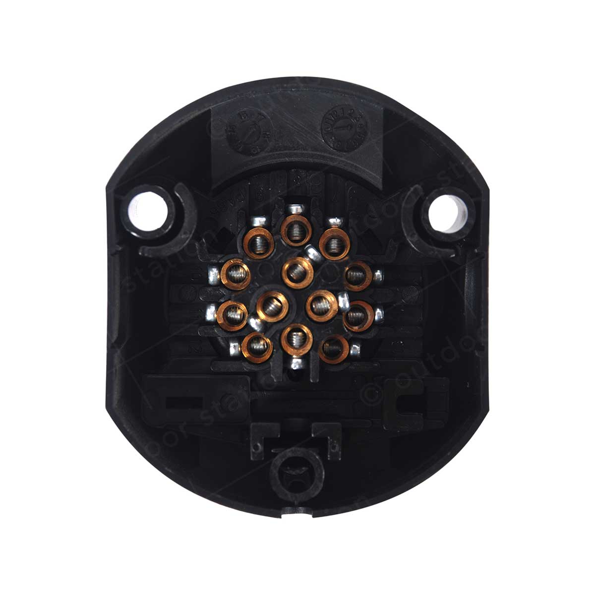 Trem plastic 13 pin socket 12V black
